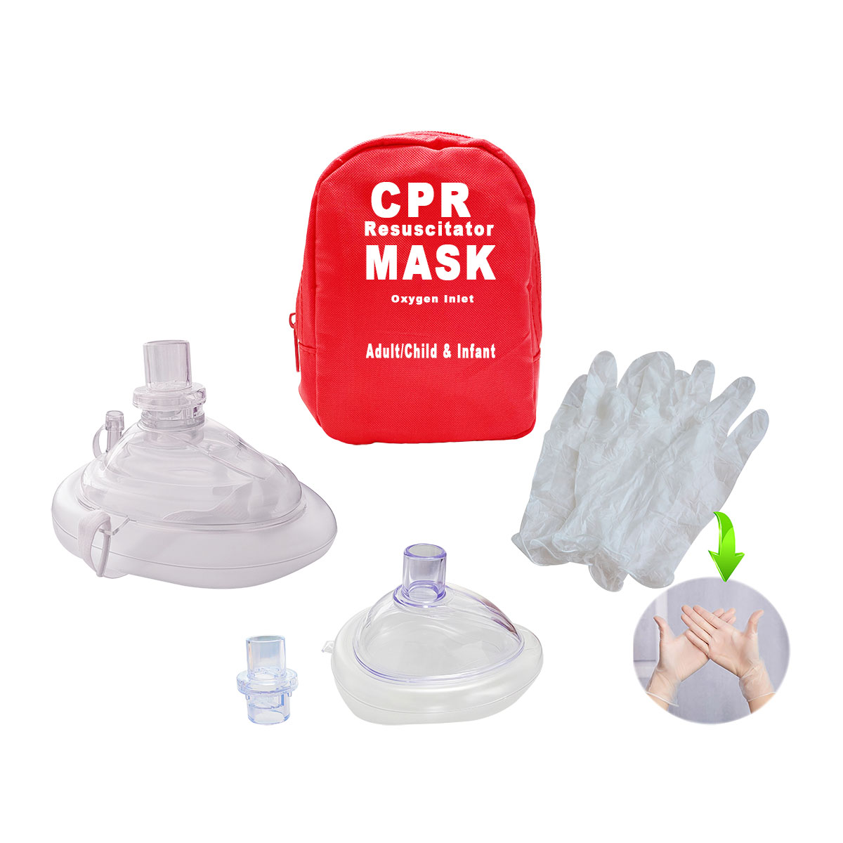 1000 pcs Adult & Infant CPR Mask Combo First Aid Kit with 2 Valves with ...